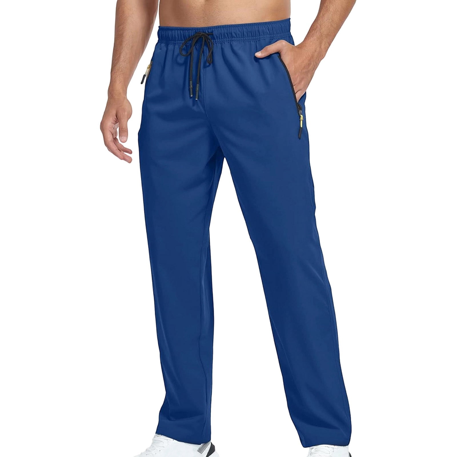 BVnarty Men's Drawstring Waist Wide Leg Denim Pants Washed Denim Fabric ...