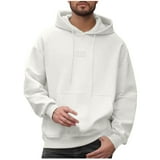BVnarty Men's Embossed Letter Solid Pullover Hoodie with Drawstring ...