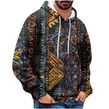 BVnarty Men's Fall Winter Abstract Print Hoodie Loose Long Sleeve ...
