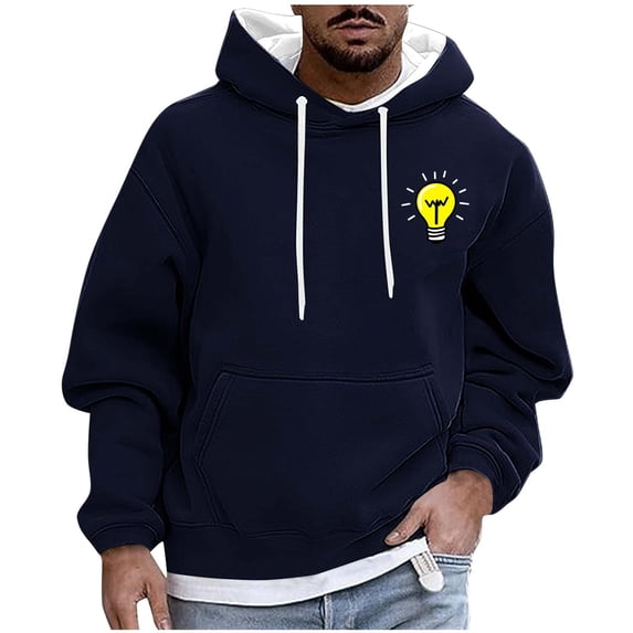 BVnarty Men's Mini Chest Graphic Pullover Hoodie with Drawstring Front ...