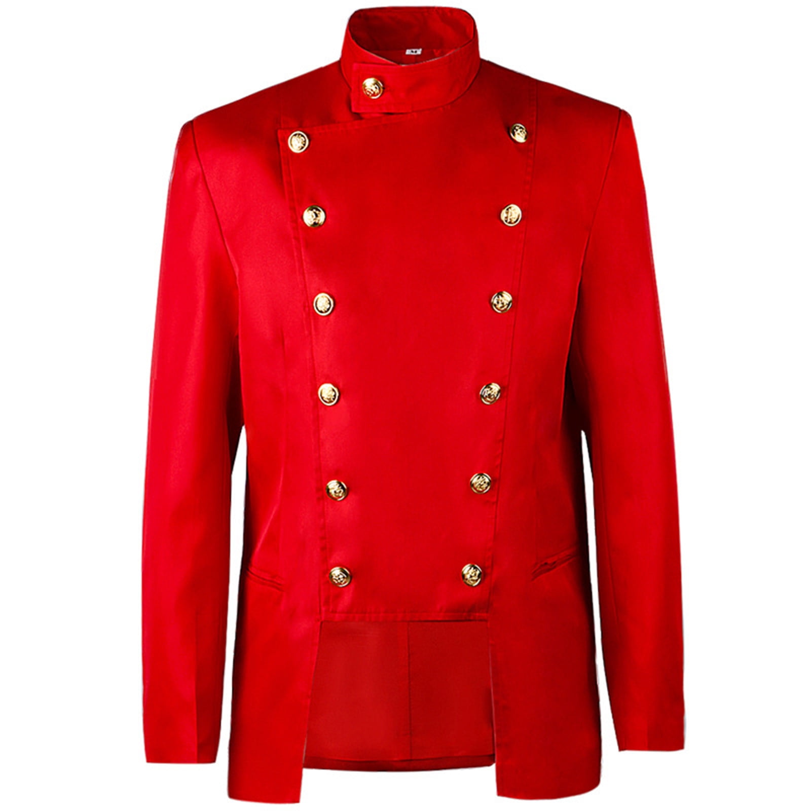 BVnarty Men's Red Tailcoat Jacket Military Style Victorian Frock Coat ...