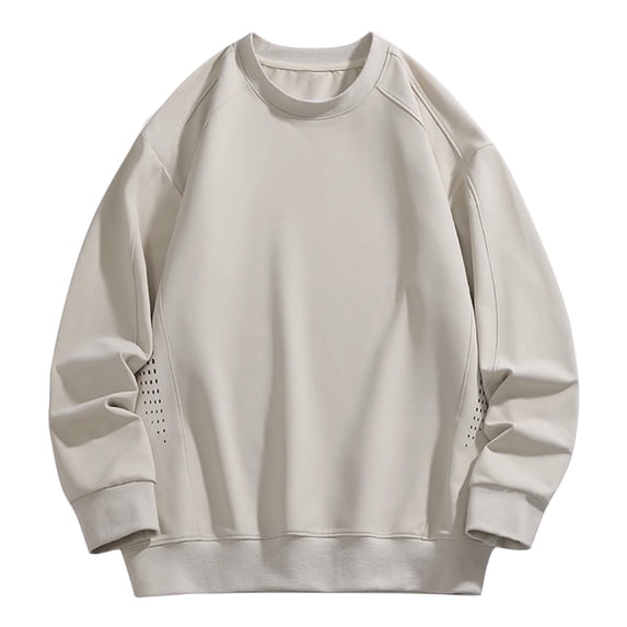 BVnarty Men's Side Perforated Raglan Crew Neck Solid Sweatshirt ...
