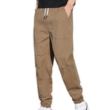 BVnarty Men's Solid Retro Classic Cargo Long Pants Elastic Waist ...