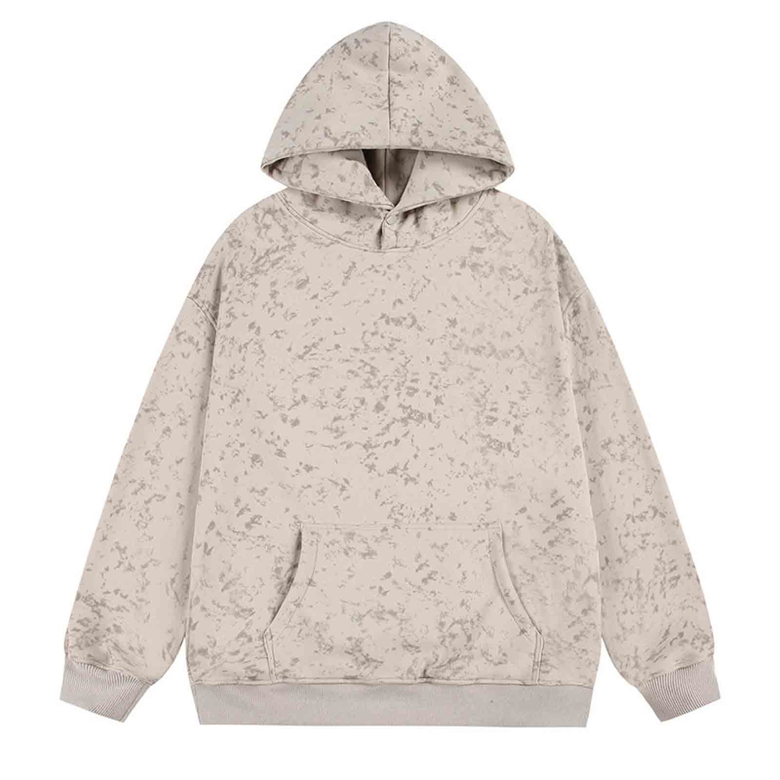 BVnarty Men's Solid Tie Dye Pullover Hoodie with Oversized Kangaroo ...