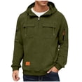 BVnarty Men's Utility Quarter Zip Cargo Hoodie with Multi Sleeve ...