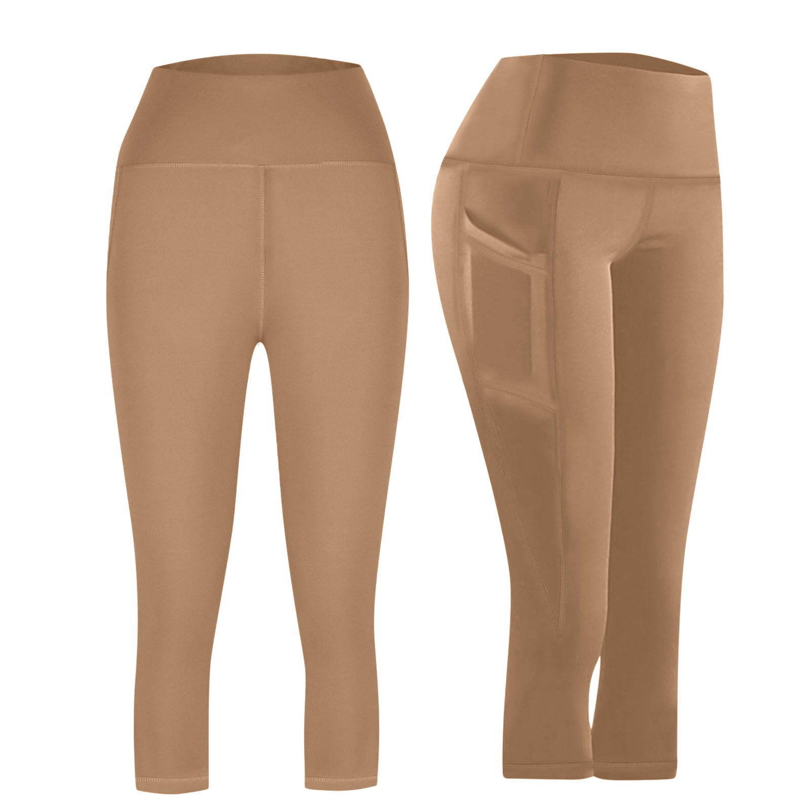 BVnarty Women's High Waist Capri Leggings, Practical Side Pockets ...