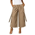 BVnarty Women's High Waist Wide Leg Cargo Capri Pants, Unique ...