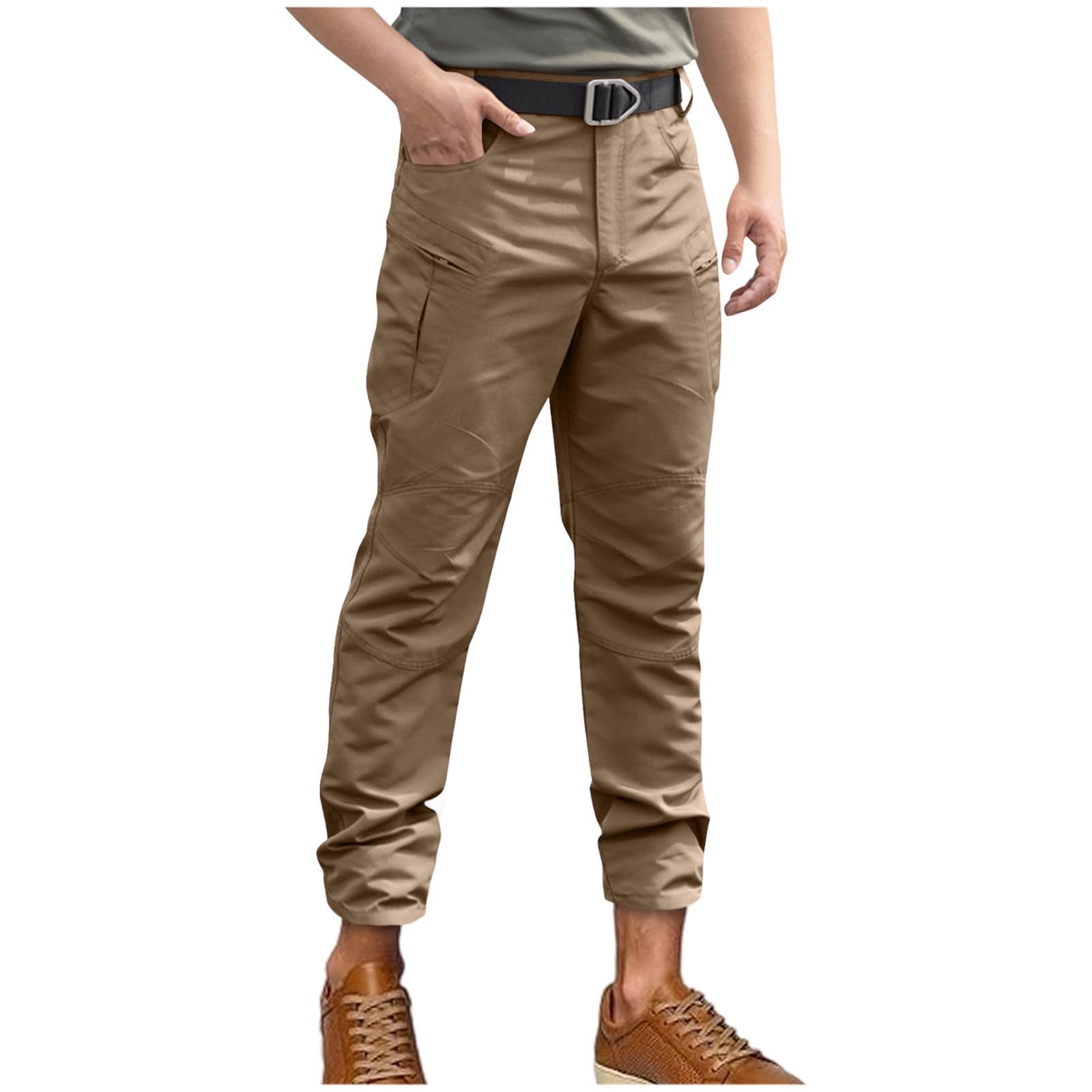 BVnarty men's functional tapered cargo jogger pants with zip pockets ...