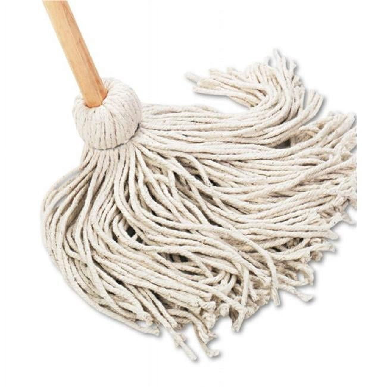BW 54 in. Deck Mop with Wooden Handle with 20 oz Cotton Fiber Head ...