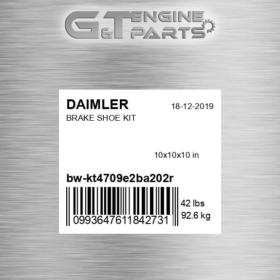 BW KT4709E2BA202R BRAKE SHOE KIT fits DAIMLER (New OEM) - Walmart.com