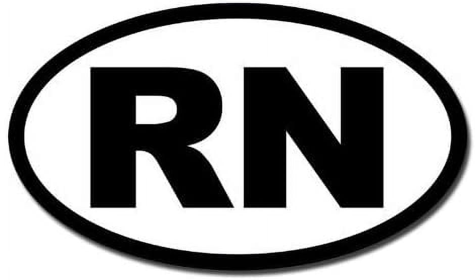 BW Oval RN 3M Reflective sticker| Registered Nurse car Decal - Walmart.com