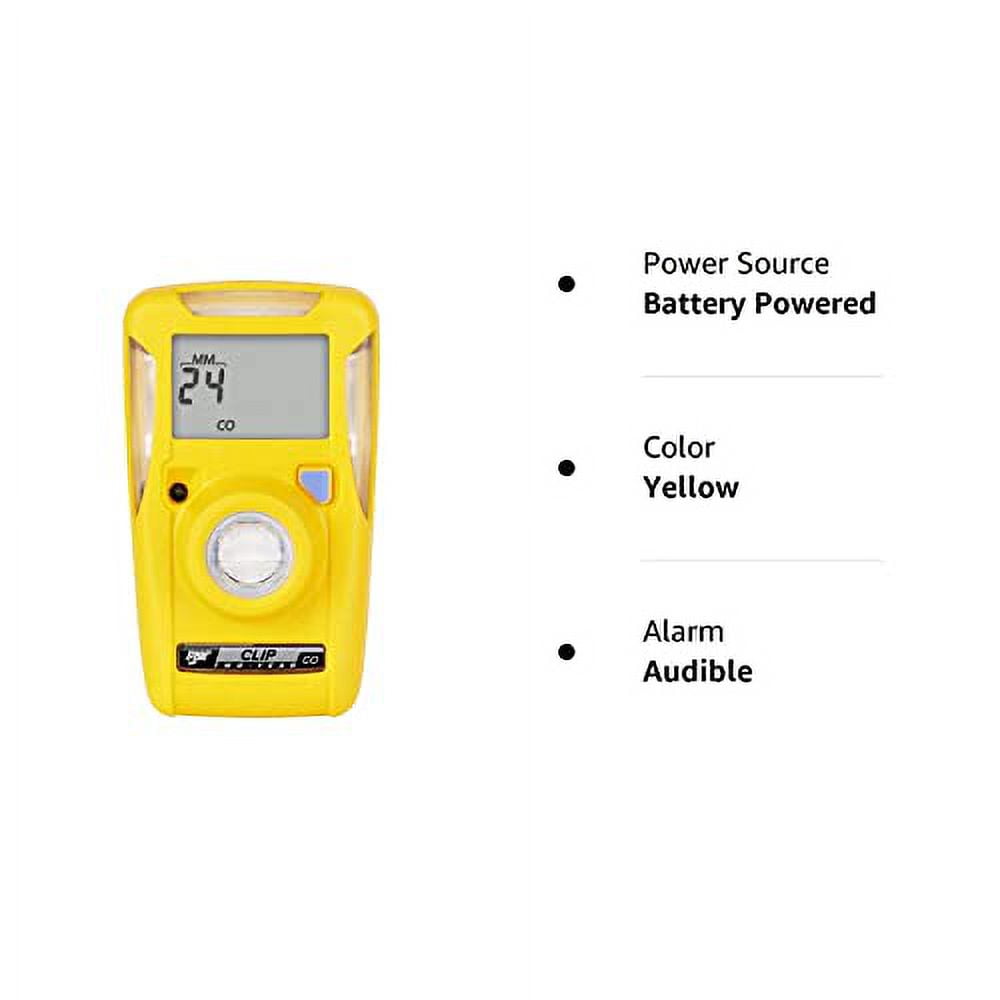 BW Technologies BWC2-M BW Clip Single Gas CO Monitor, 35/200, Yellow ...