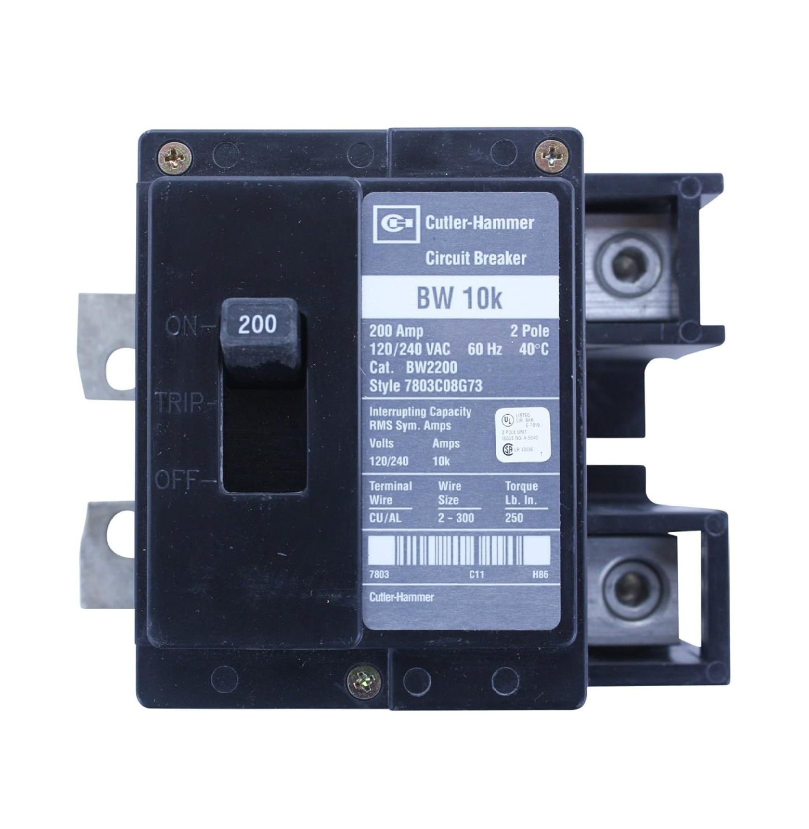 BW2200 Br Series Replacement Main Breaker, 200A - Walmart.com
