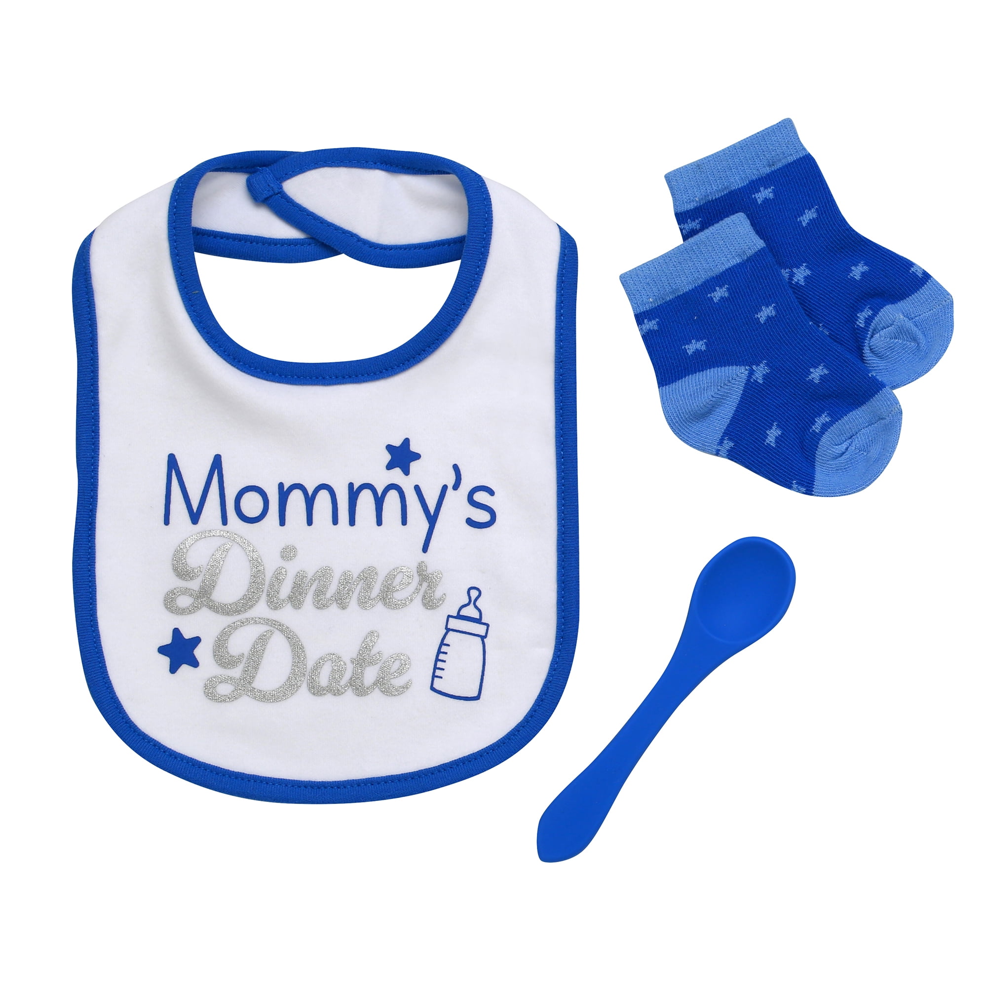 BWA by Baby Starters 3 Piece Bib, Spoon and Socks Set, Mommy's Dinner ...