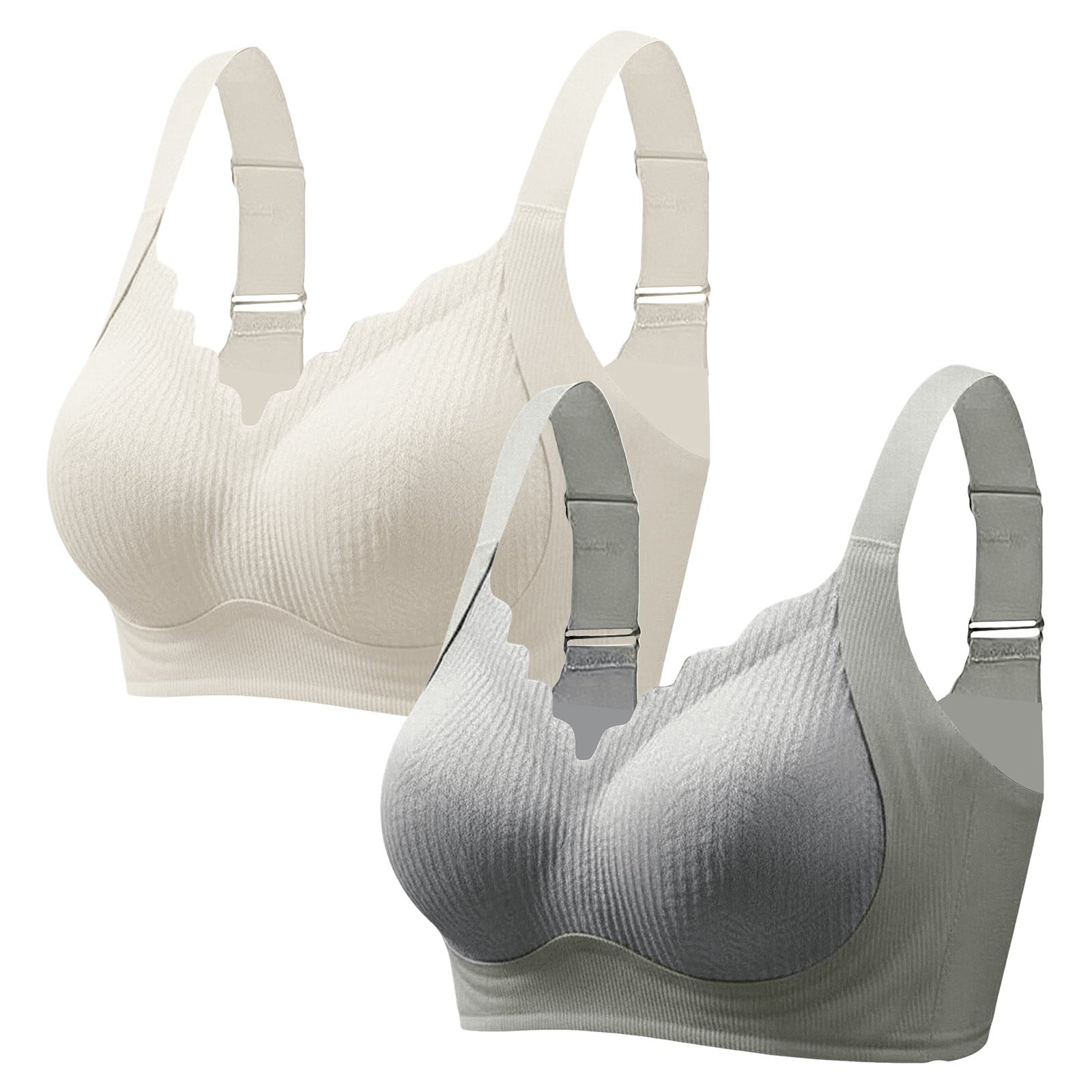 BWASD 2PC Bras for Women Casual Comfort No Underwire Seamless Push Up ...