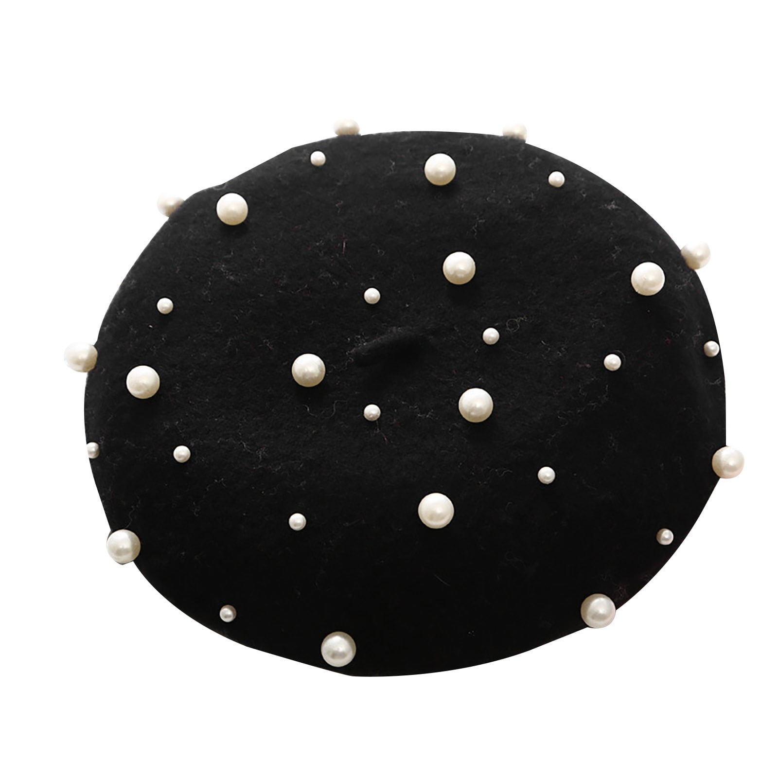 BWASD Beret Hats for Women Pearl Plush Knitted French Style Beanie Cap ...