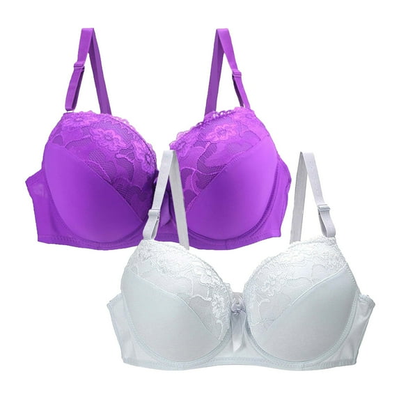 BWASD Bras for Women No Underwire Floral Lace Full Coverage Fashion ...