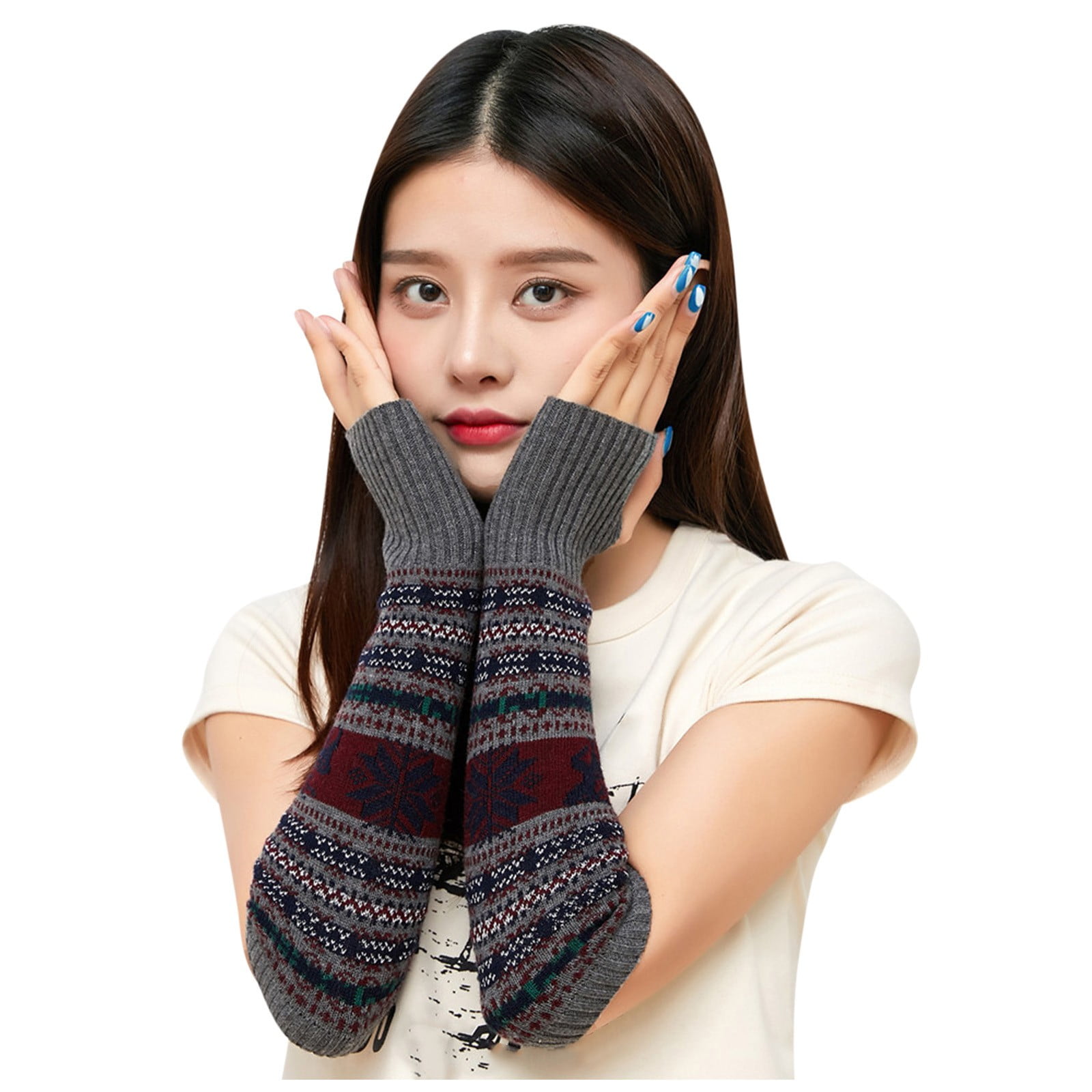 BWASD Half Finger Gloves Knitted Fingerless Touchscreen Fingers Stretch ...