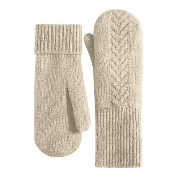 BWASD Winter Knit Warm Mittens Unsex Casual Cozy Simple Solid Color ...