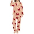 BWASD Women's Pajamas Cute Heart Letter Print Long Sleeve Nightwear ...