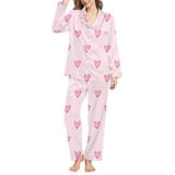 BWASD Women's Pajamas Cute Heart Letter Print Long Sleeve Nightwear ...