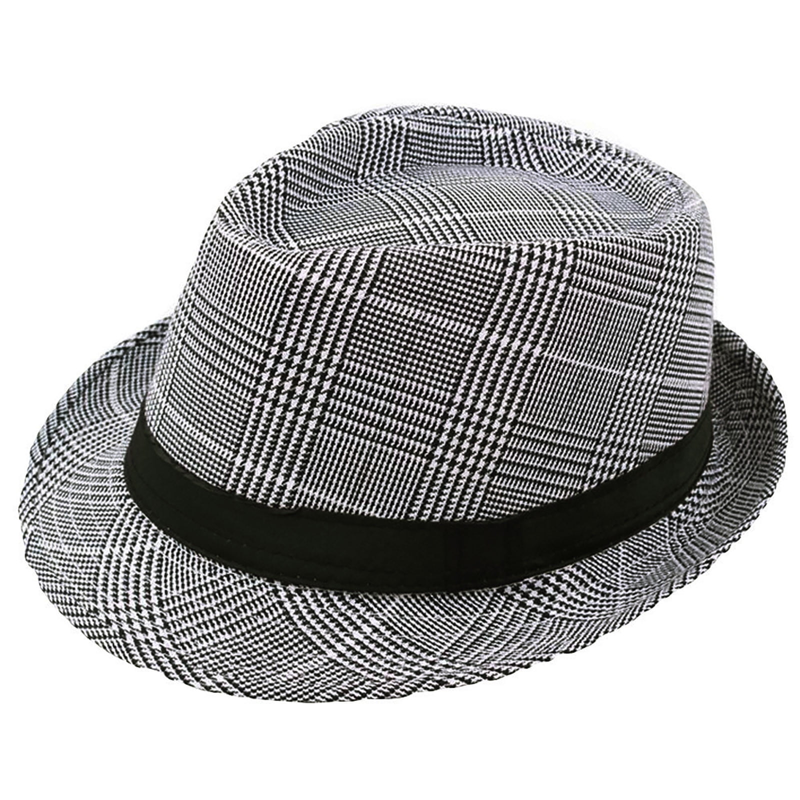 BWASD Womens Mens Jazz Cap Windproof Thicken Warm Plaid Short Brim with ...