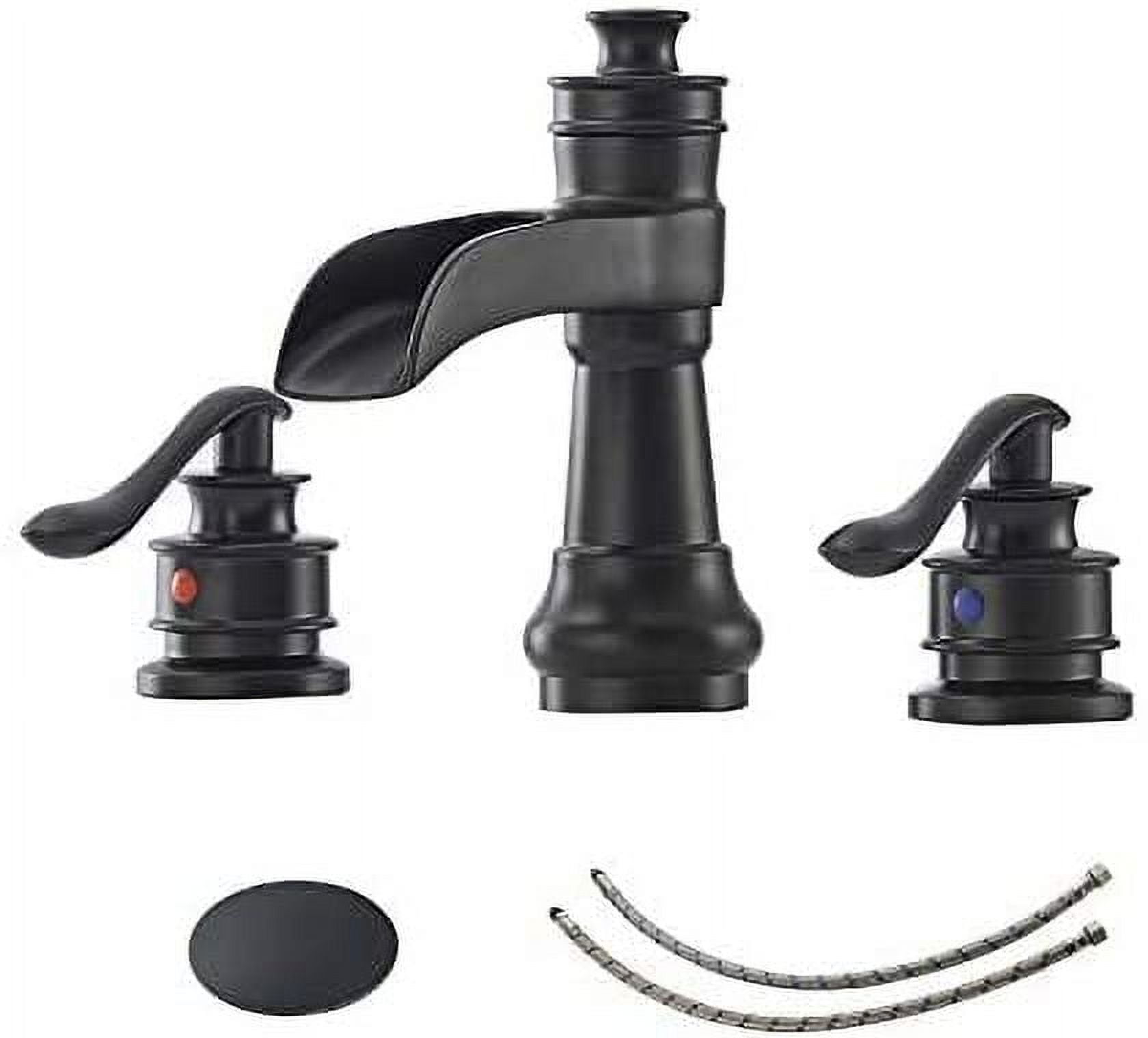 BWE 8 Inch Widespread Bathroom Faucet with Pop Up Drain with Overflow ...
