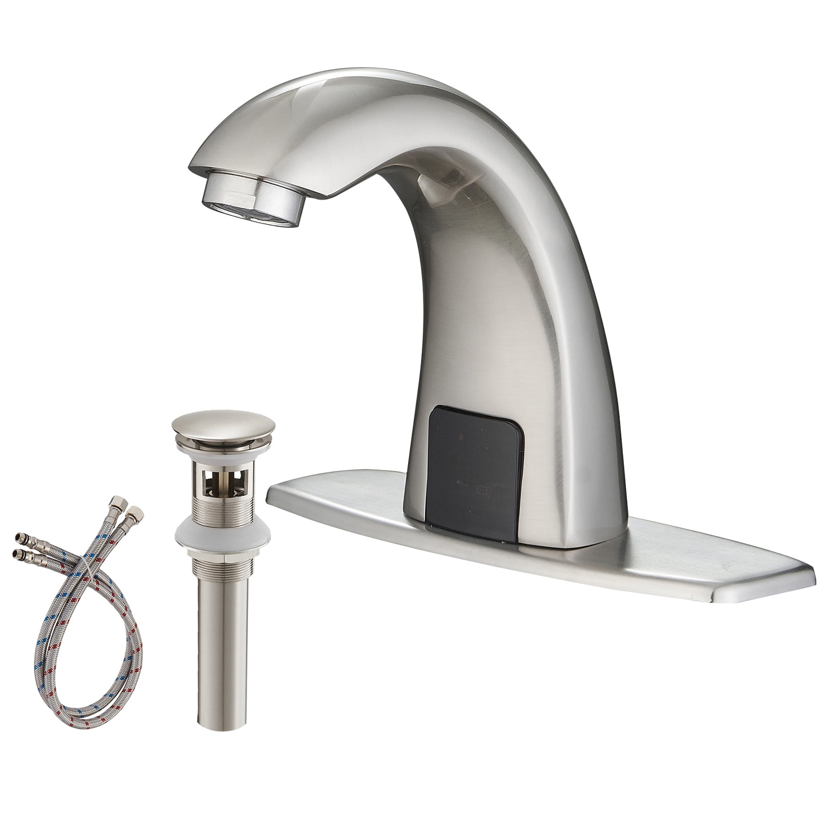 BWE Automatic Sensor Touchless Bathroom Sink Faucet Brushed Nickel with ...