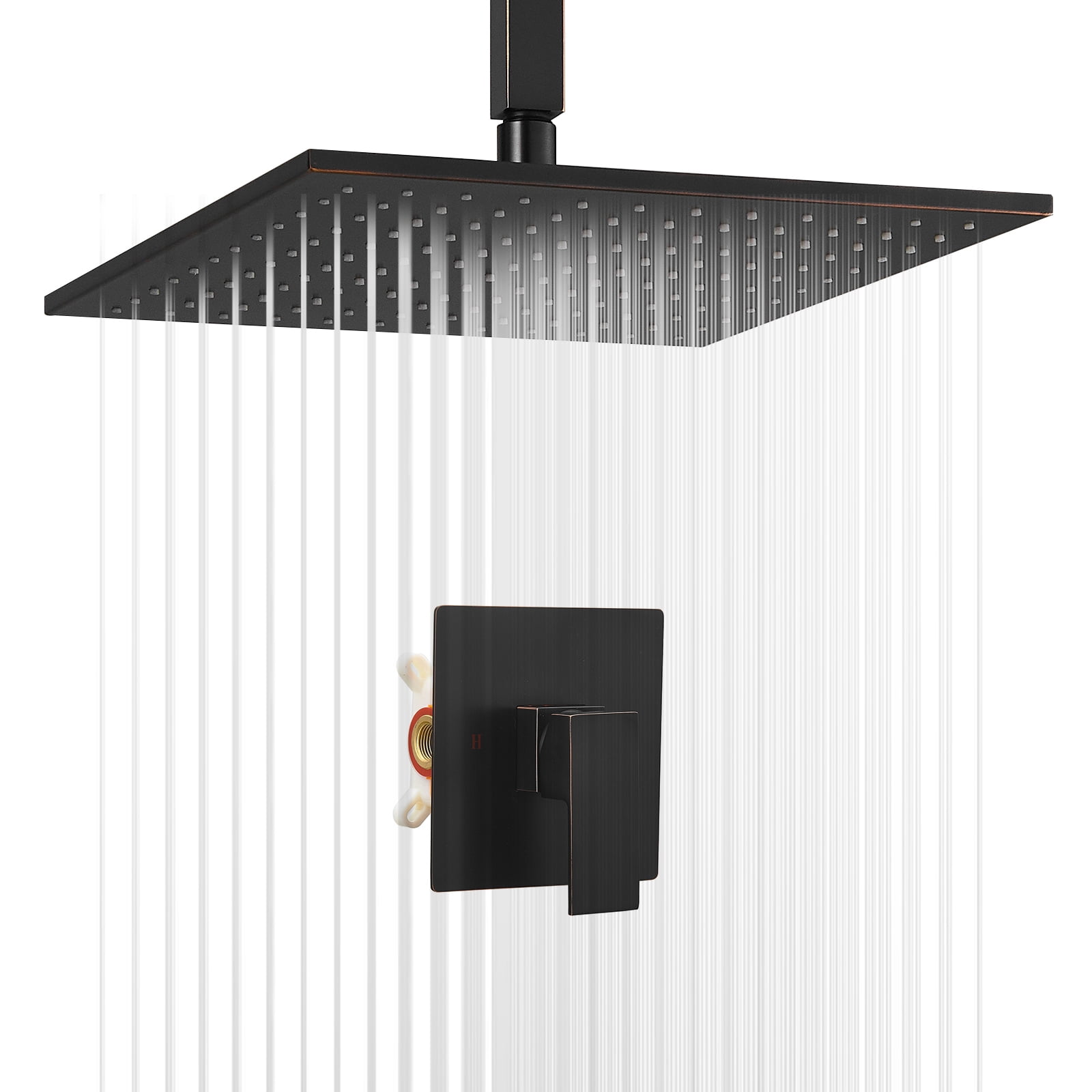 BWE Oil Rubbed Bronze Shower Faucet Set, Single Function Shower Trim ...