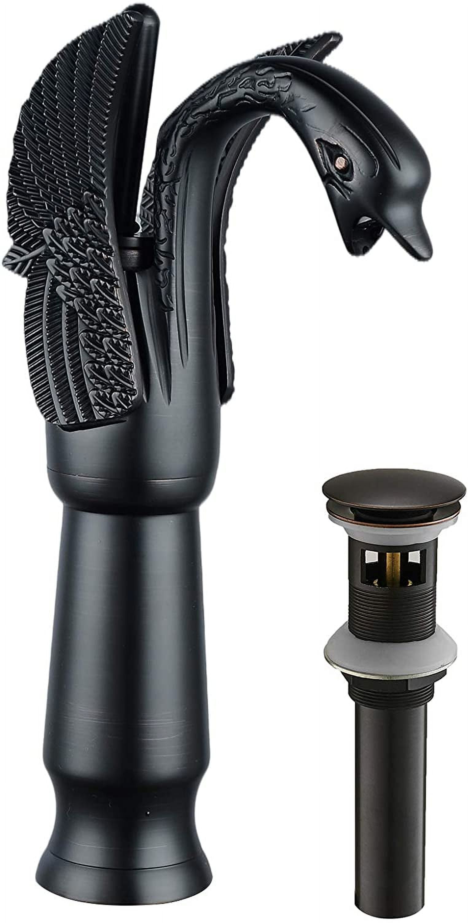 BWE Swan Faucet Matching Pop Up Drain with Overflow Stopper Supply Line ...