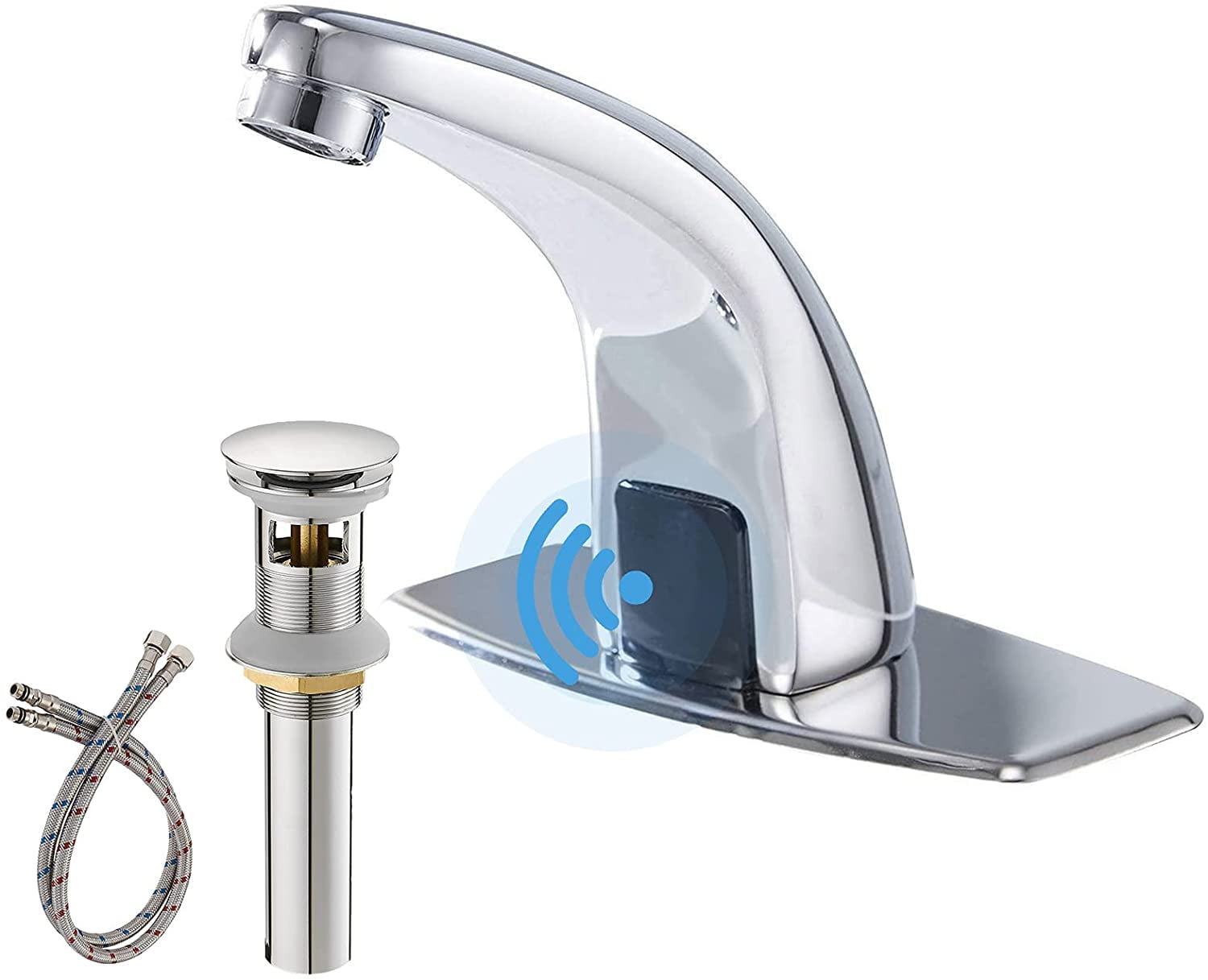 BWE Touchless Bathroom Faucet Automatic Sensor with Hole Cover Plate ...