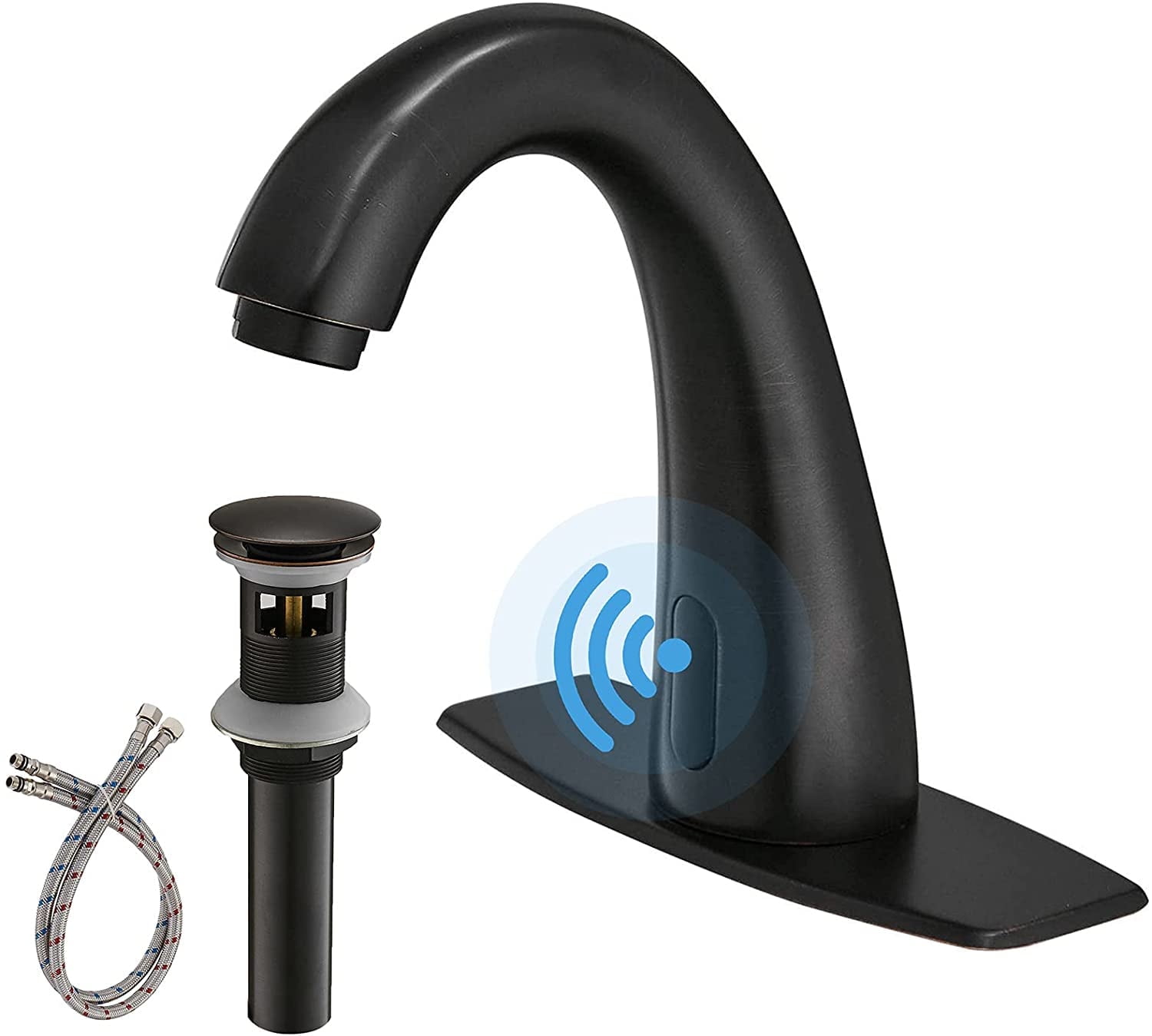 BWE Touchless Bathroom Faucet Oil Rubbed Bronze with Hole Cover Plate ...