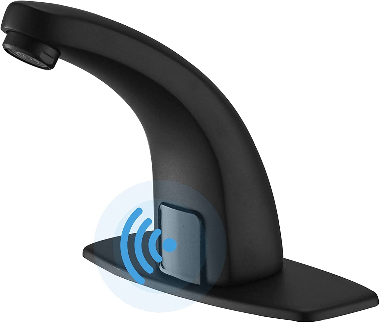 BWE Touchless Matte Black Brass Single-Hole Automatic Sensor Faucet ...