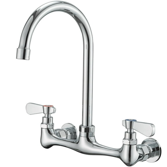 Commercial Sink Faucet 10" Swivel Spout, Wall Mount Kitchen Hand Sink ...