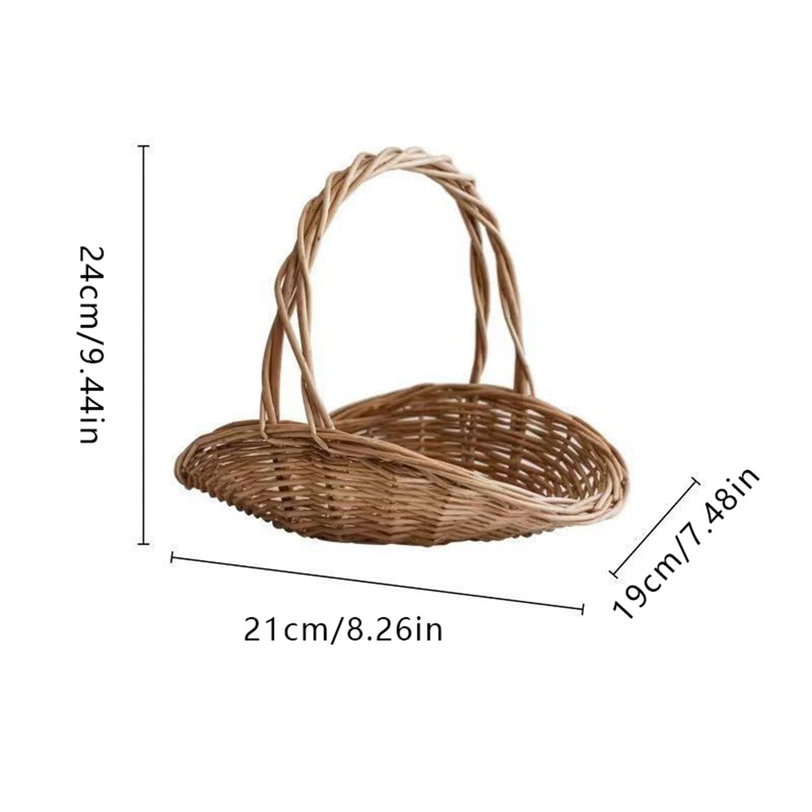 BWER Rattan Garden Basket with Handle Multipurpose Woven Picnic Basket ...