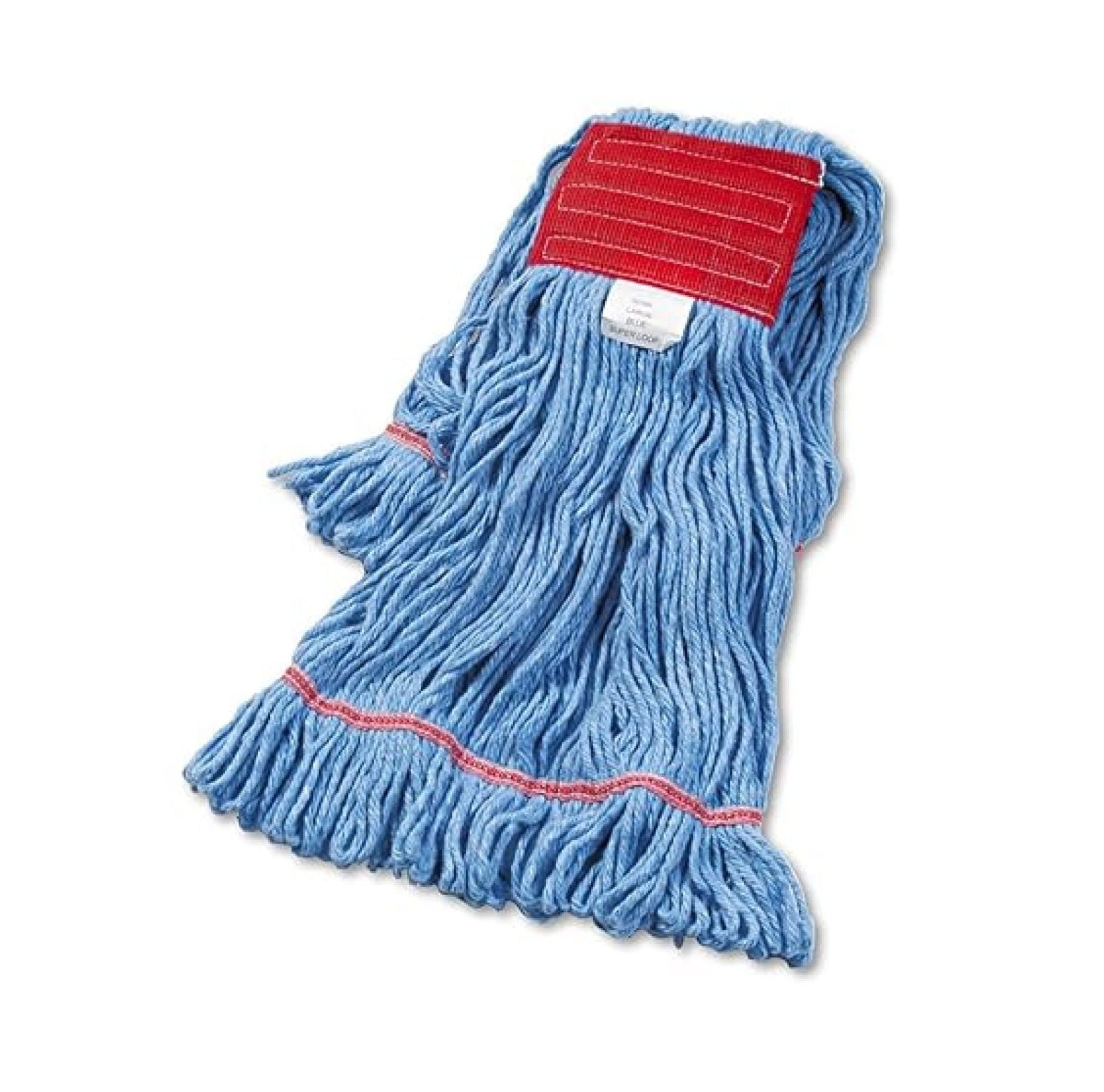 BWK503BLCT Super Loop Wet Mop Head, Cotton/Synthetic, Large Size, Blue ...