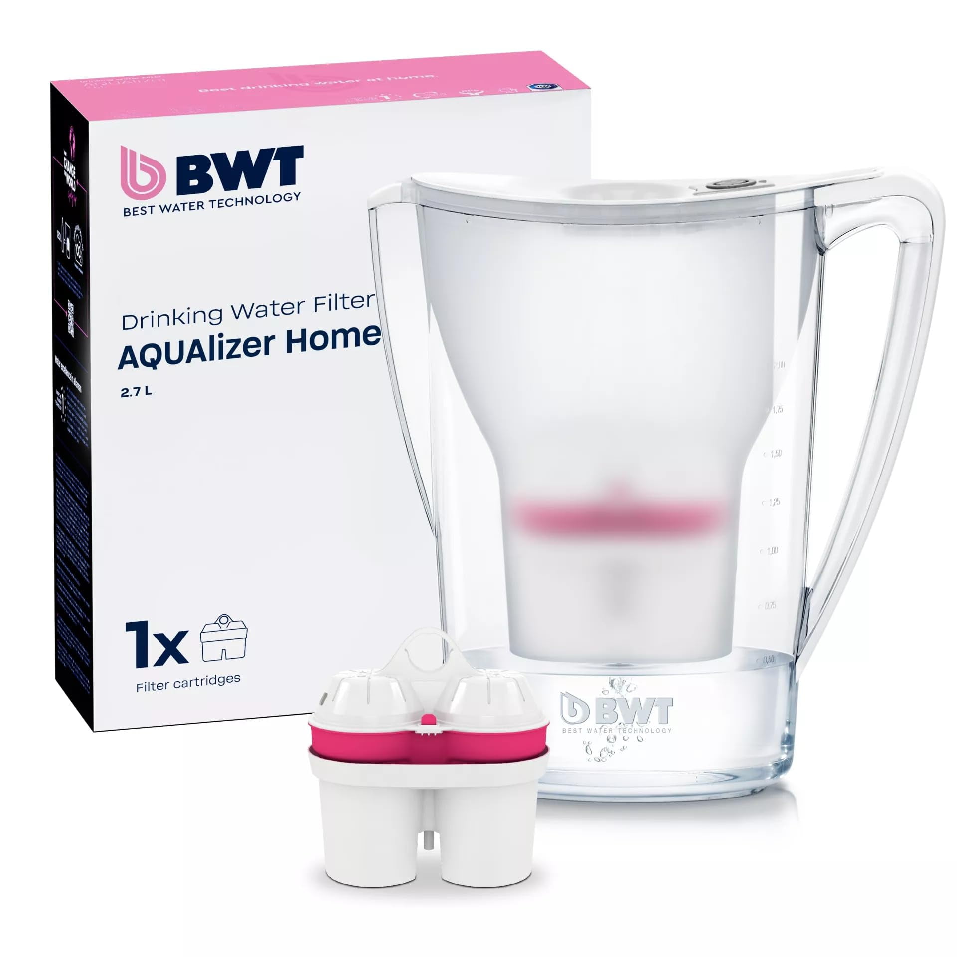 BWT AQUAlizer Home – White Water Pitcher, 2.7L, Adds Magnesium ...