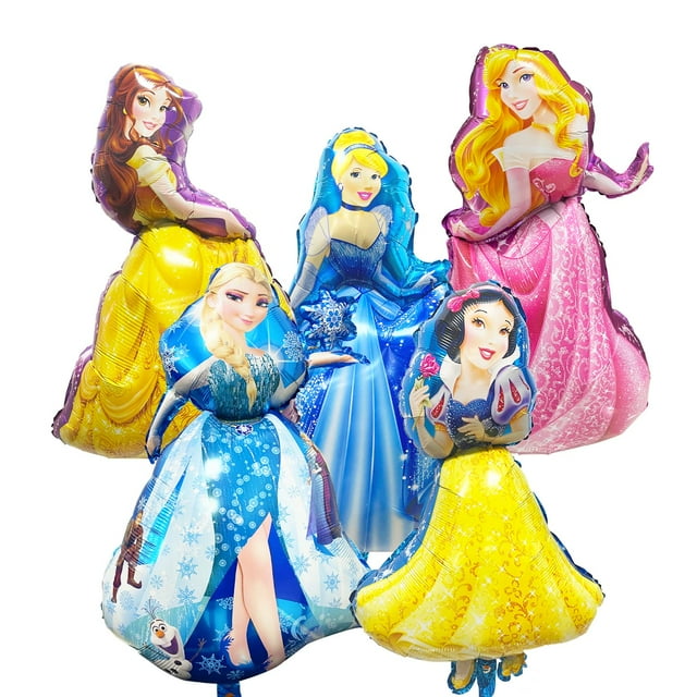BWW 5 pcs Foil Princess Balloons Decorations Girls' Birthday Party Baby ...