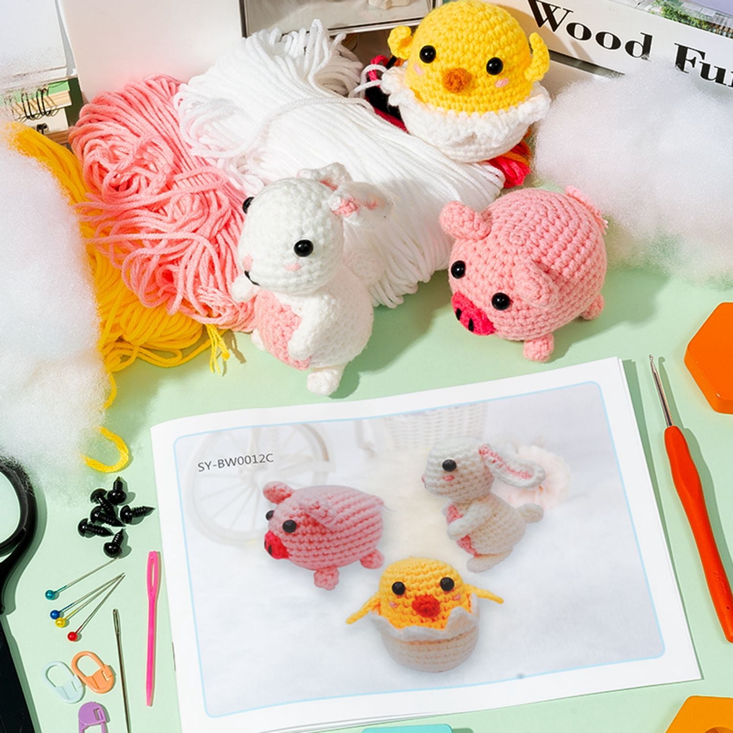 BWkoss DIY Farm Animals Crochet Kit for Beginners Knitting Enthusiast ...