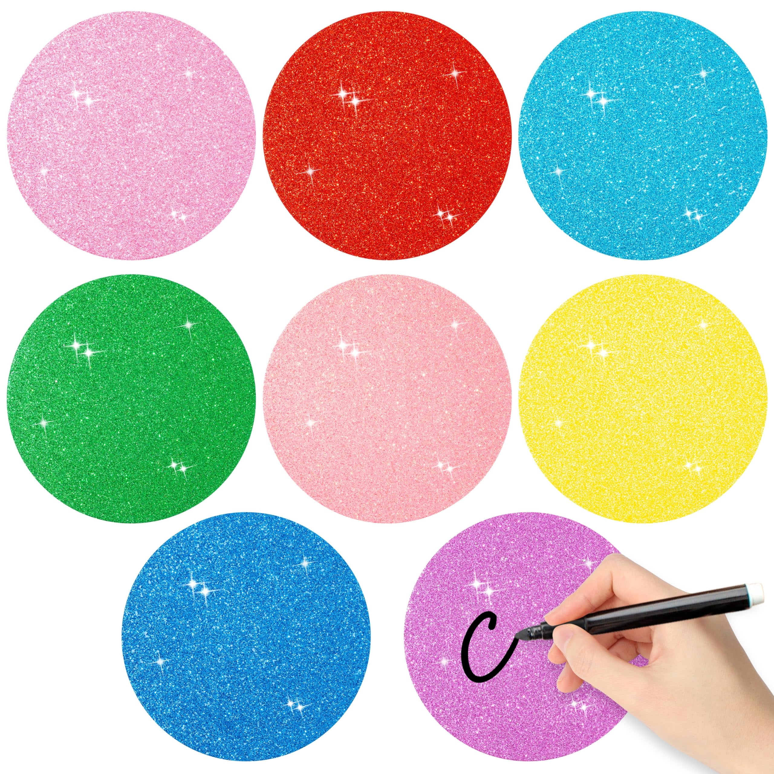 BWkoss Glitter Round Cutouts- OIF8 100Pcs Circles Assorted Color Cut ...