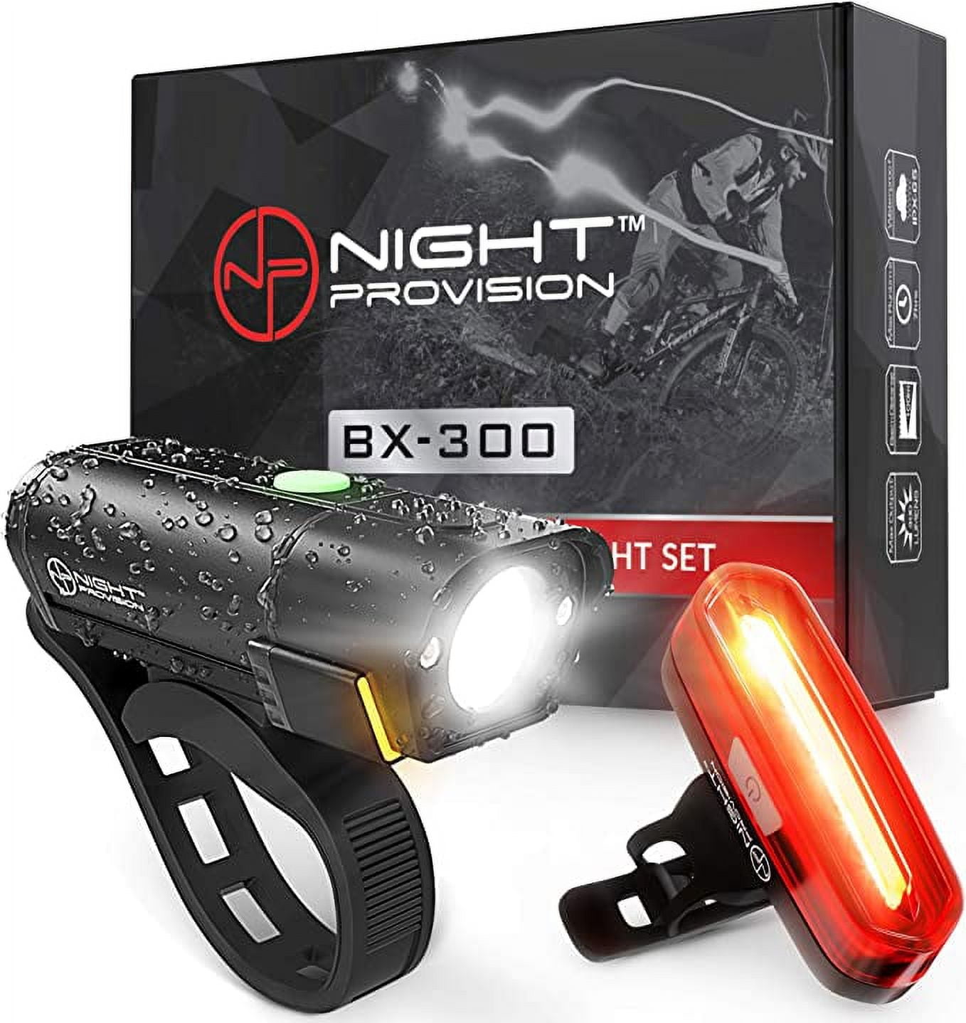 BX-300 Night Riding Bicycle Headlight Mount, Rechargeable USB Bike ...