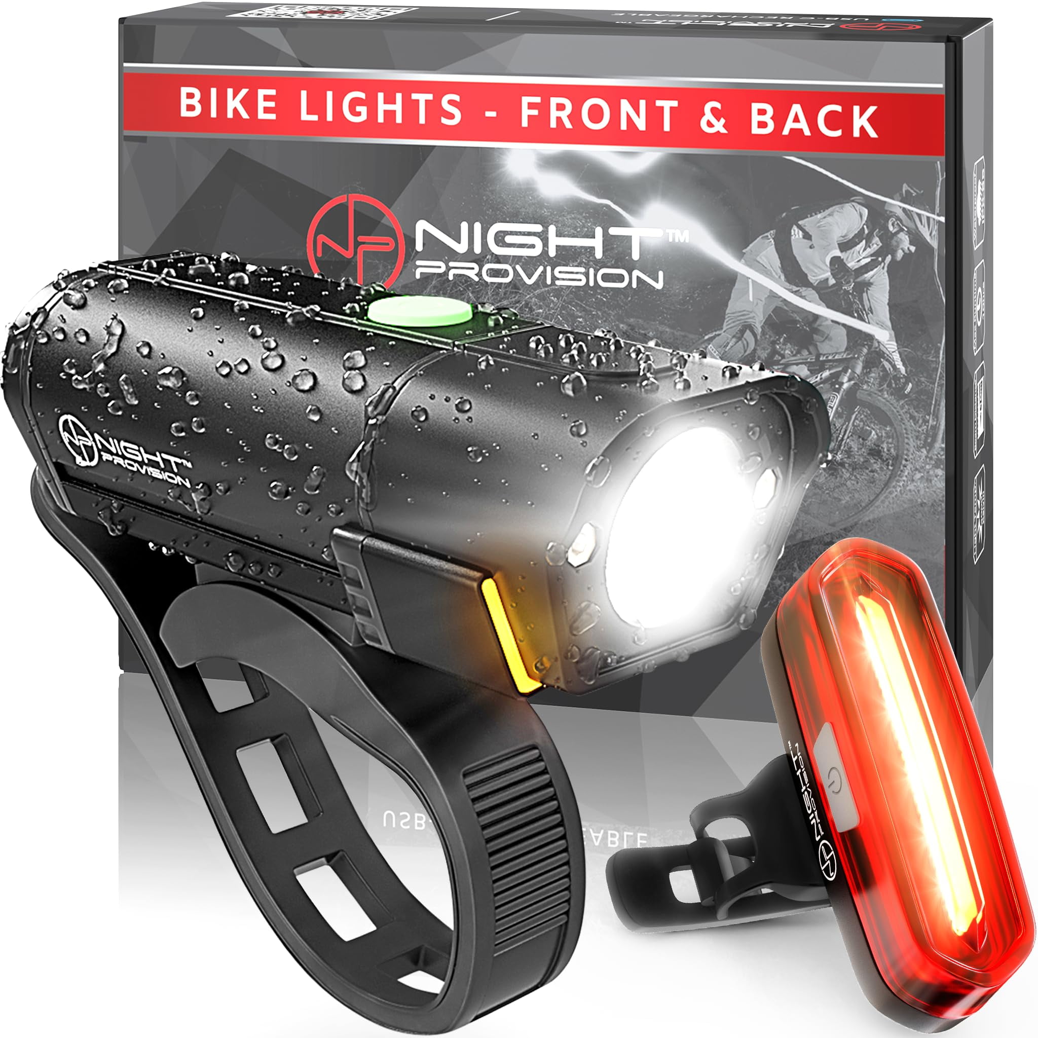 BX-Series USB-C Bike Light Set - Front and Back - 12Hr Max Long Lasting ...
