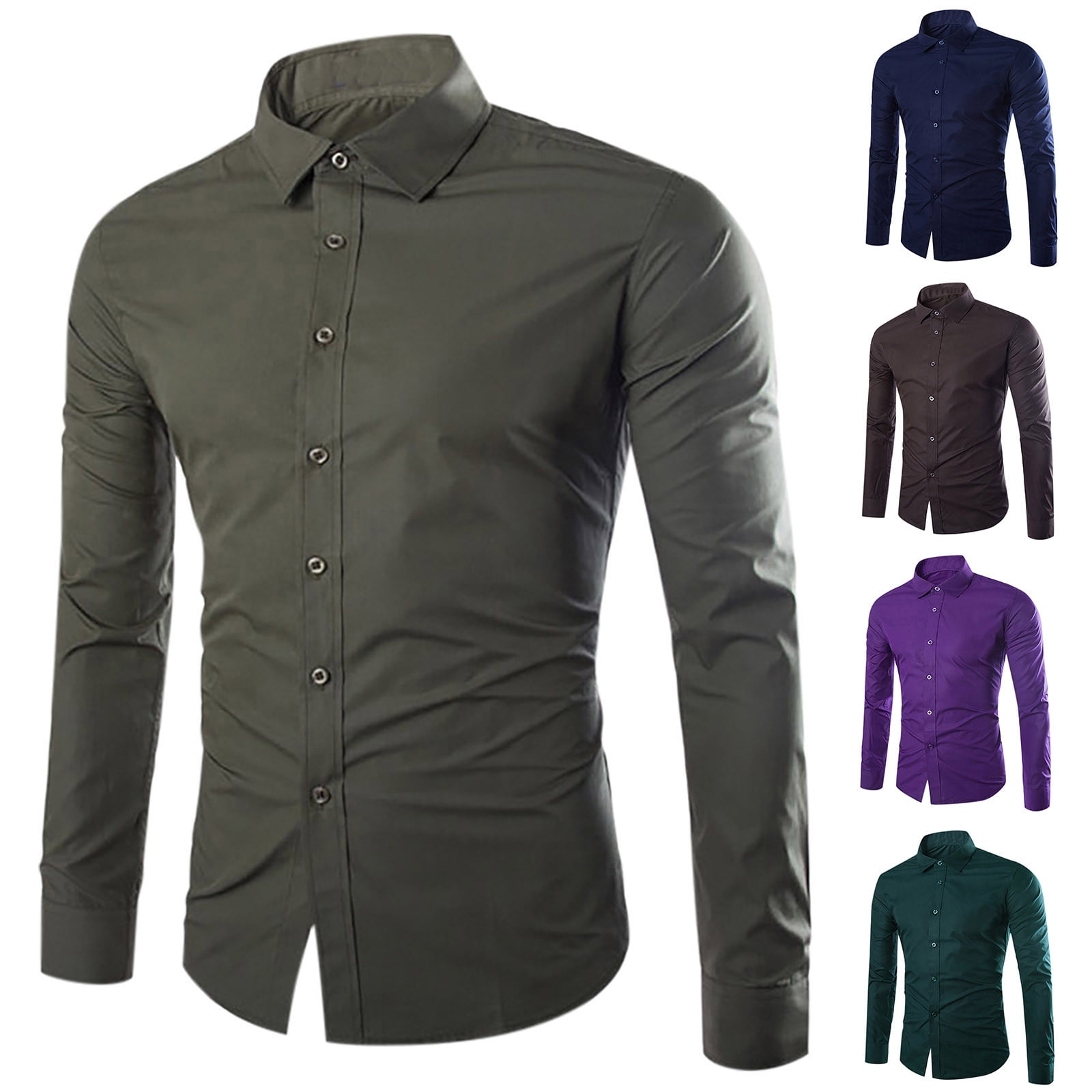 BXINGOHAI Button Down Shirts for Men Business Casual Shirt Mens Casual ...