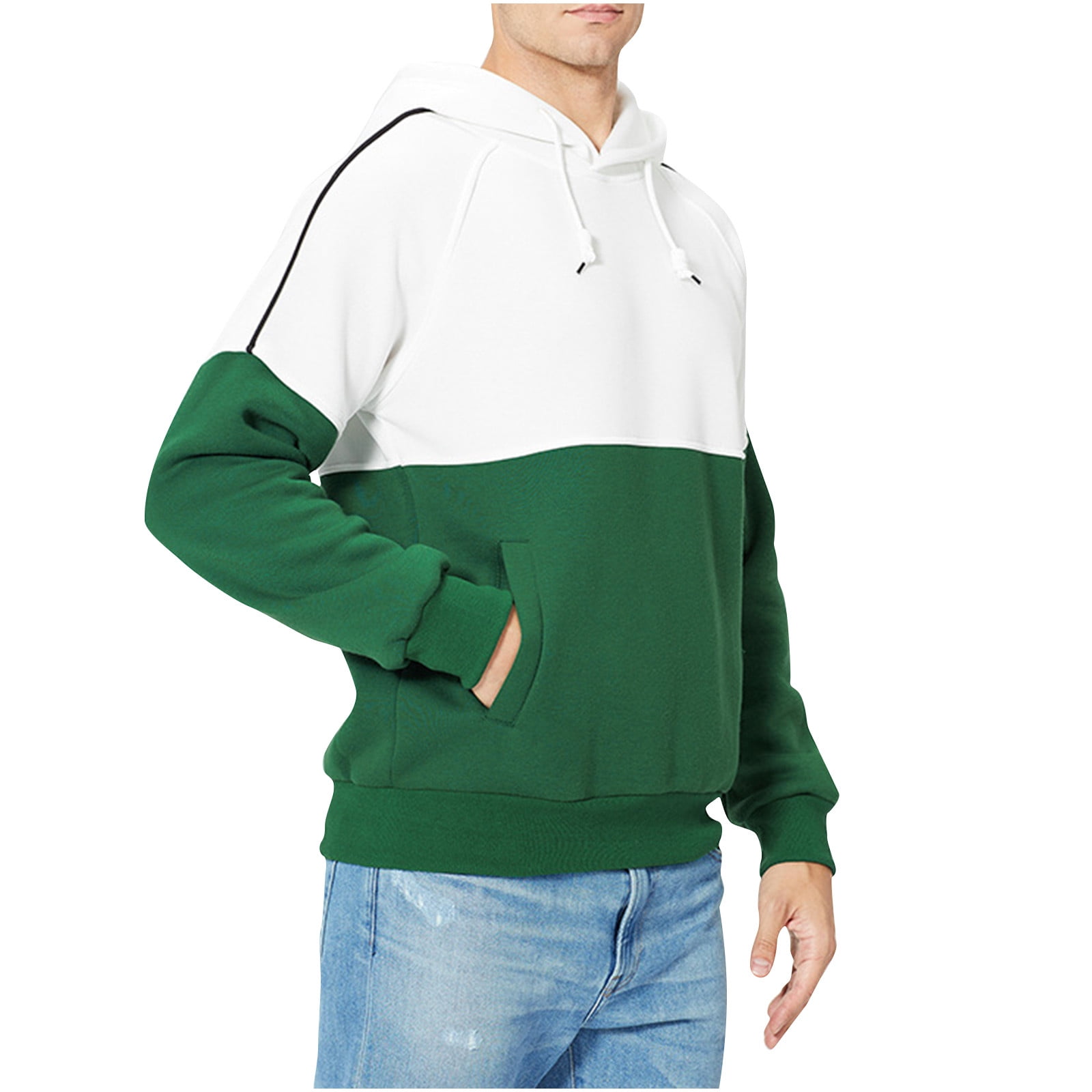 BXINGOHAI Casual Hoodies Pullover Sweatshirts For Men Color Block ...