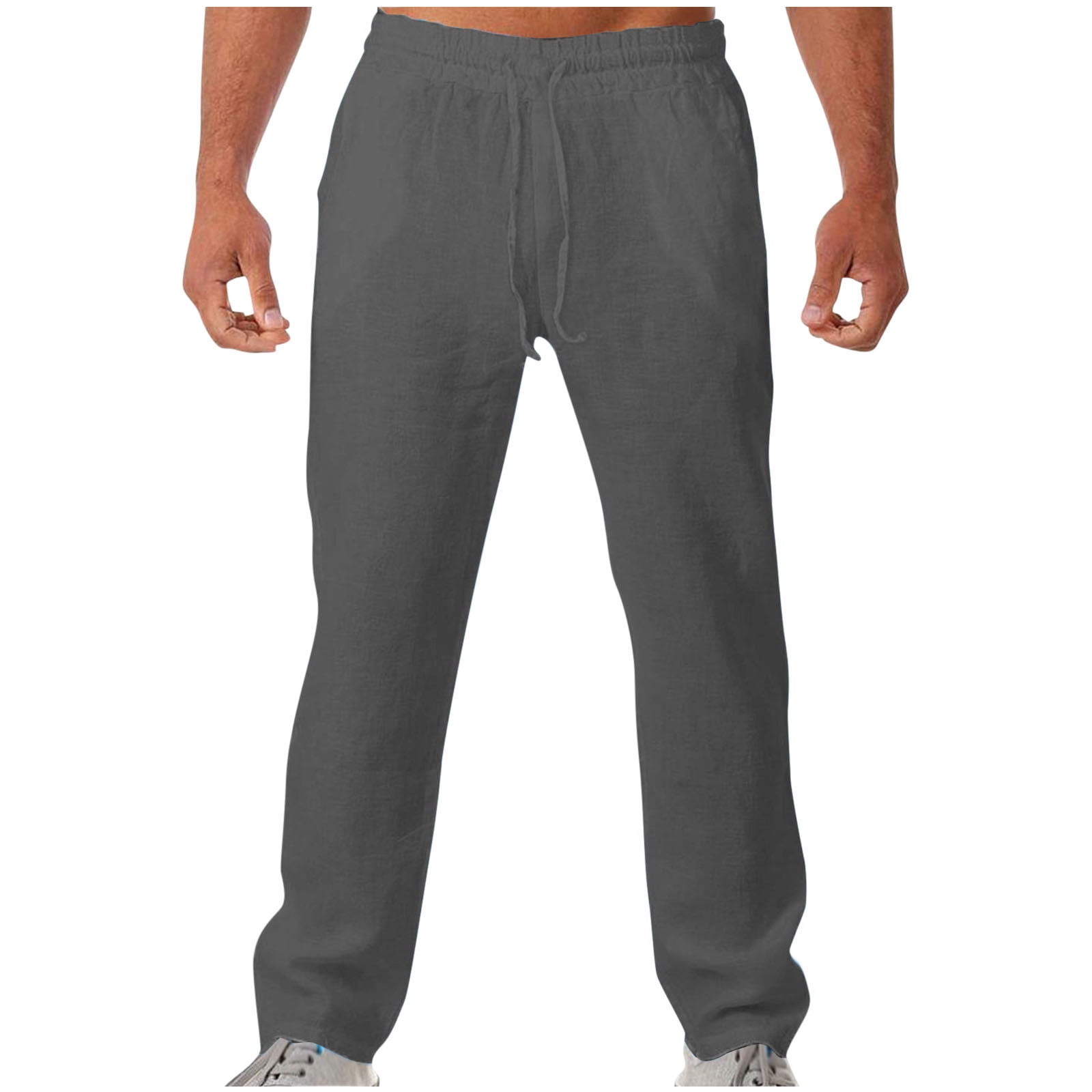 BXINGOHAI Casual Long Pants for Men Solid Jogger Sweatpants Elastic ...