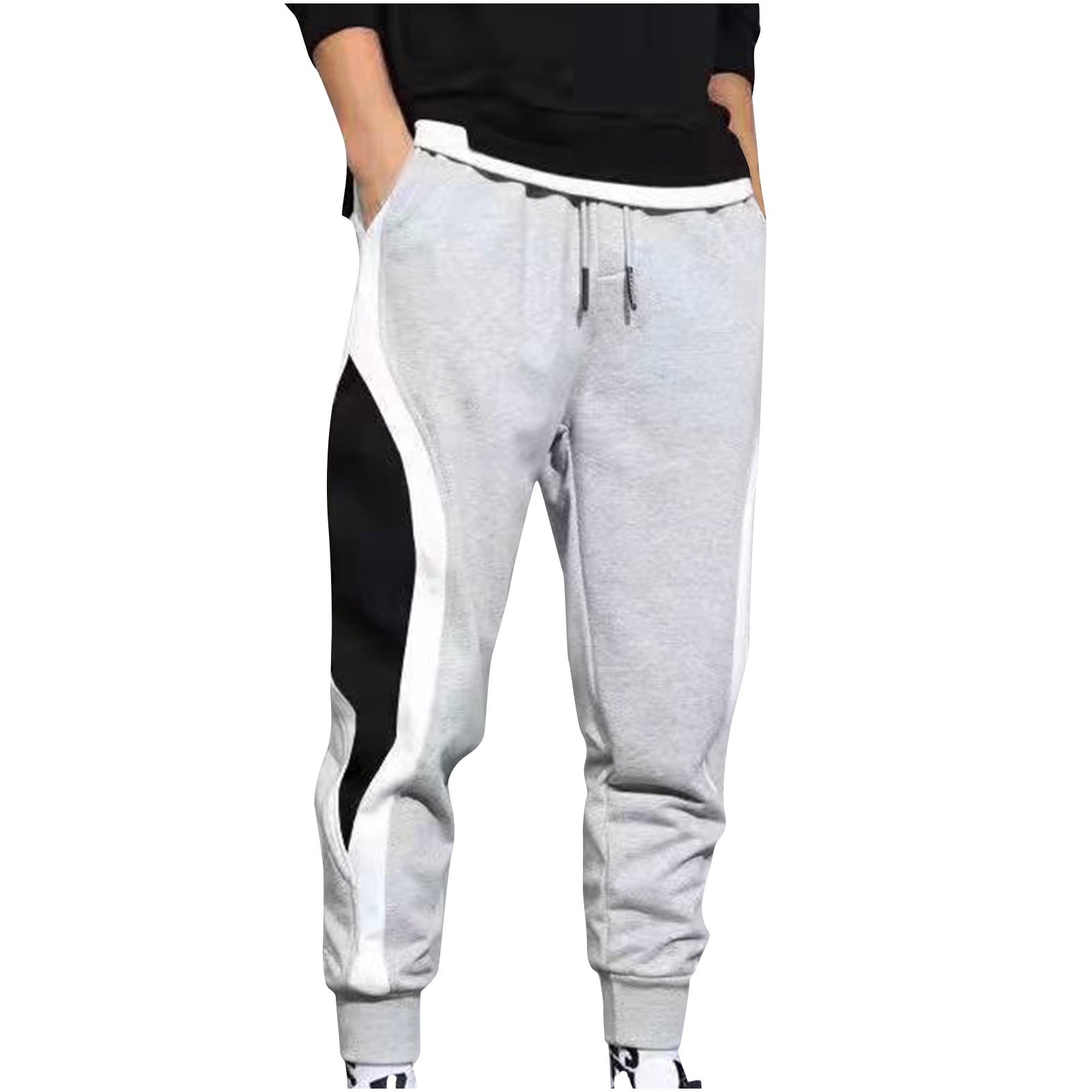 BXINGOHAI Fashion Casual Sweatpants For Men Color Drawstring Block ...