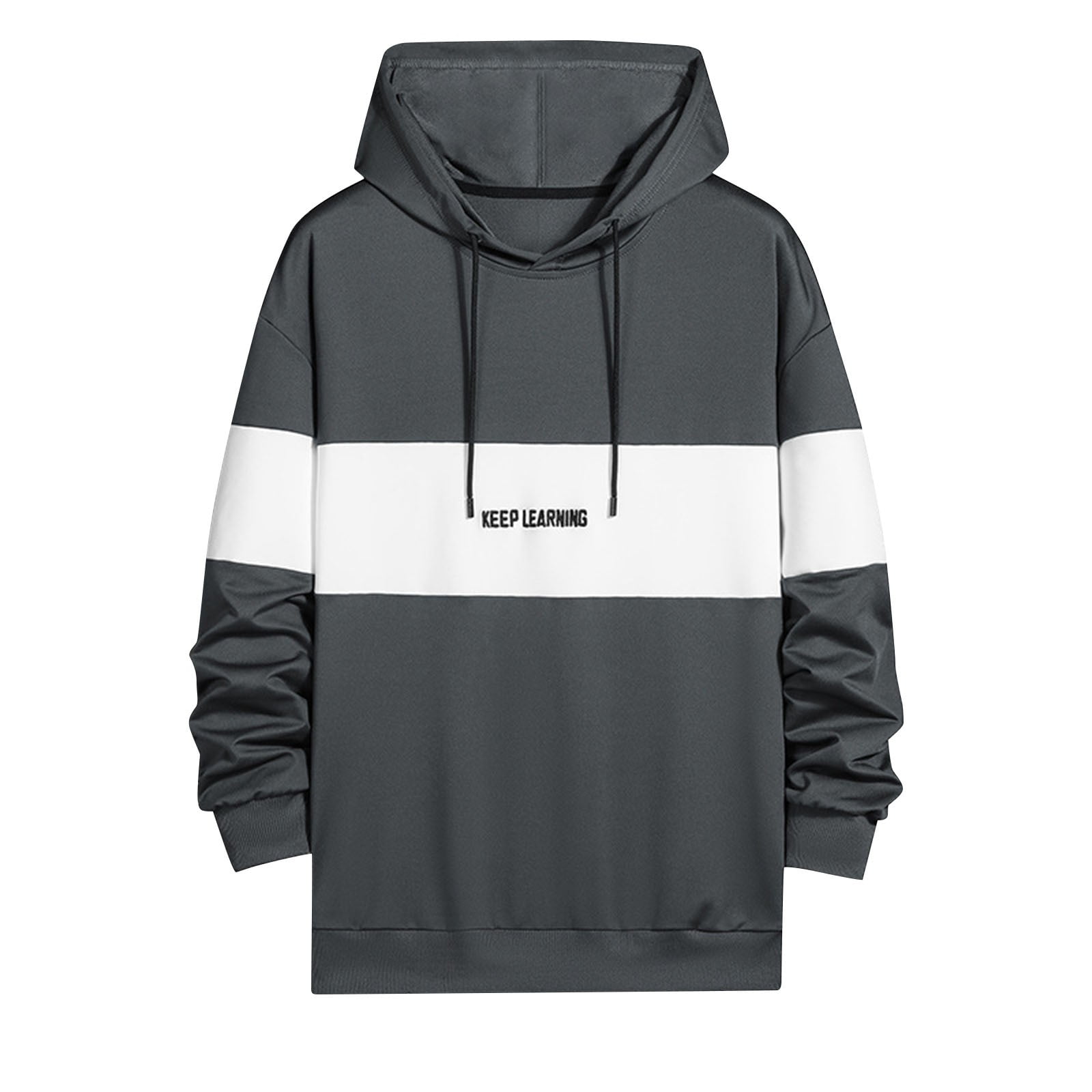 BXINGOHAI Fashion Hoodies Sweatshirts For Men Color Block Hooded ...