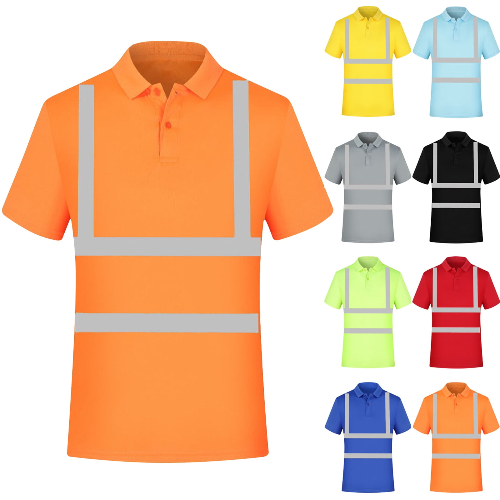 BXINGOHAI High Visibility Shirt Class Hi Vis Shirts for Men, Short ...