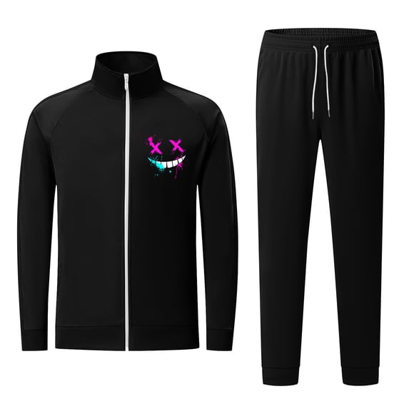 BXINGOHAI Men's Graphic 2 Pieces Outfits Casual Drawstring Tracksuit ...
