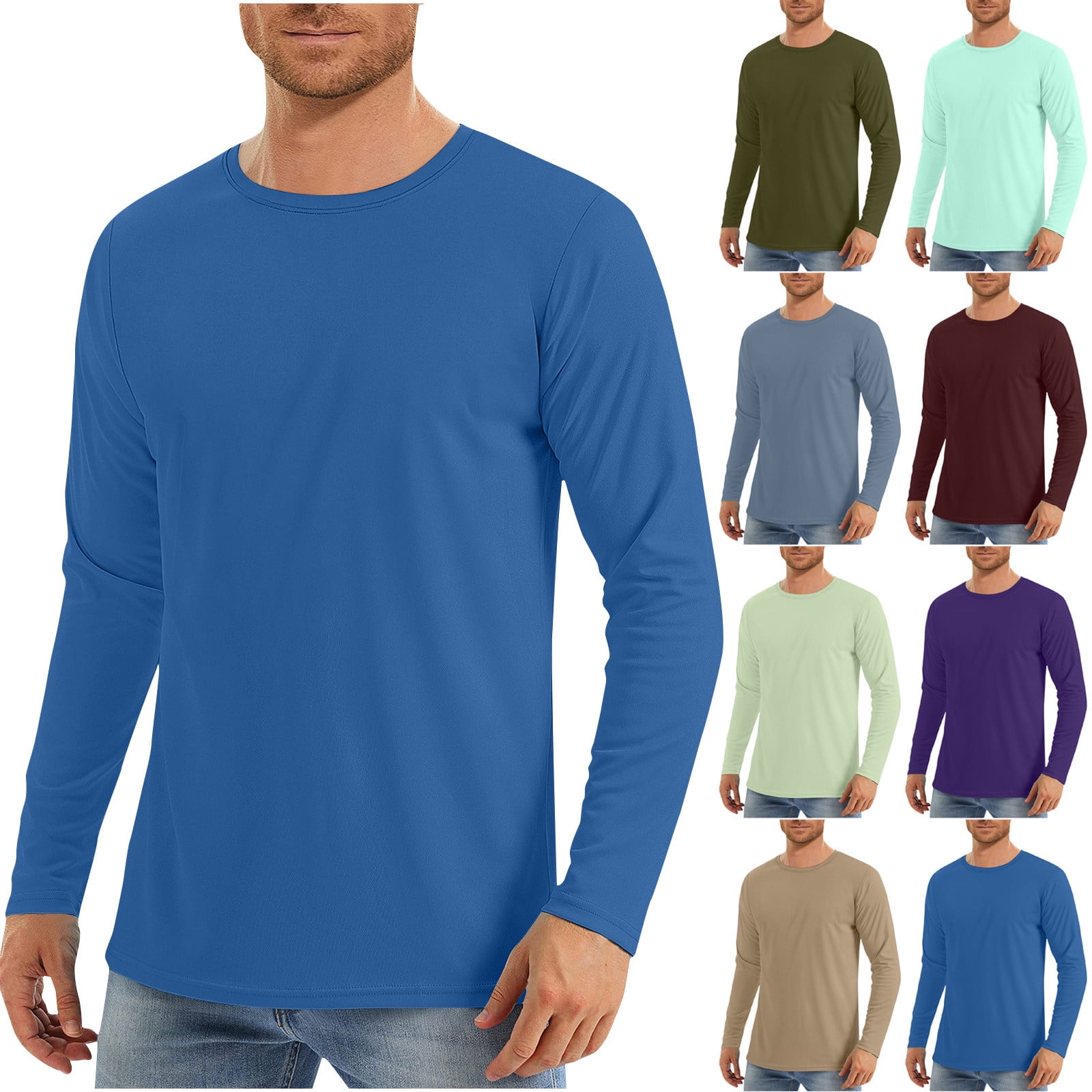 BXINGOHAI Men's Long Sleeve Shirts UPF 50+ UV Sun Protection Athletic Shirts for Hiking Running ...